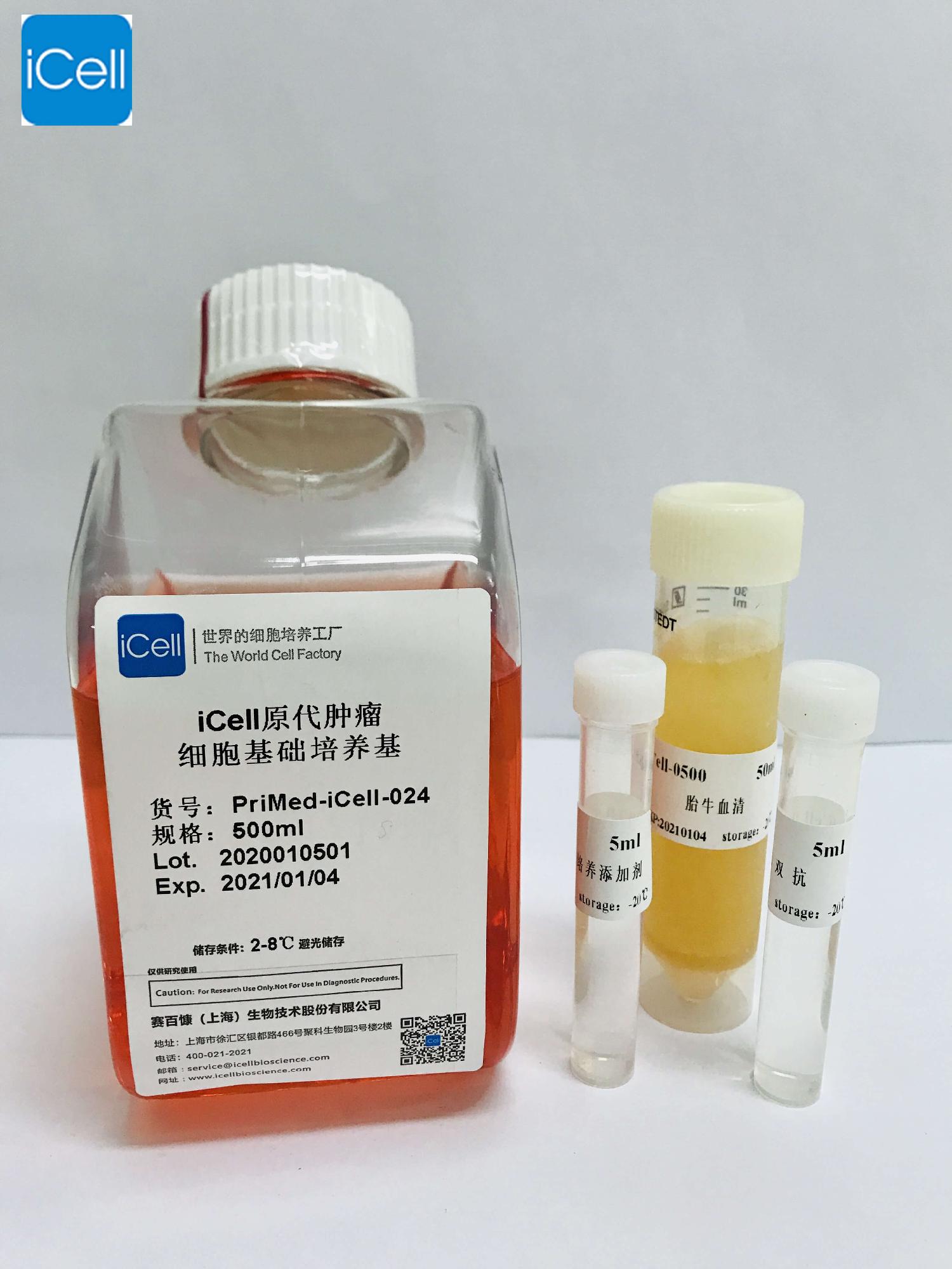 iCell原代肿瘤细胞培养体系-原代细胞-STR细胞-细胞培养基-镜像绮点生物
